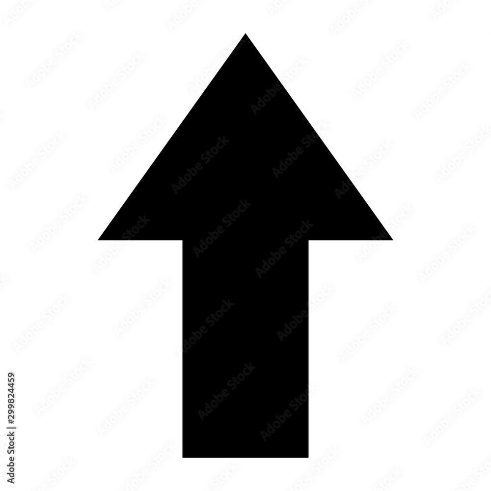 Simple black arrow up symbol isolated on white, upload icon Stock ...