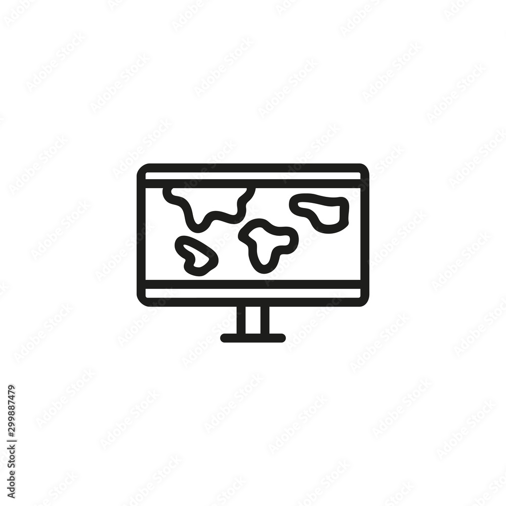 Infographic map line icon. Navigation, infographics, computer ...