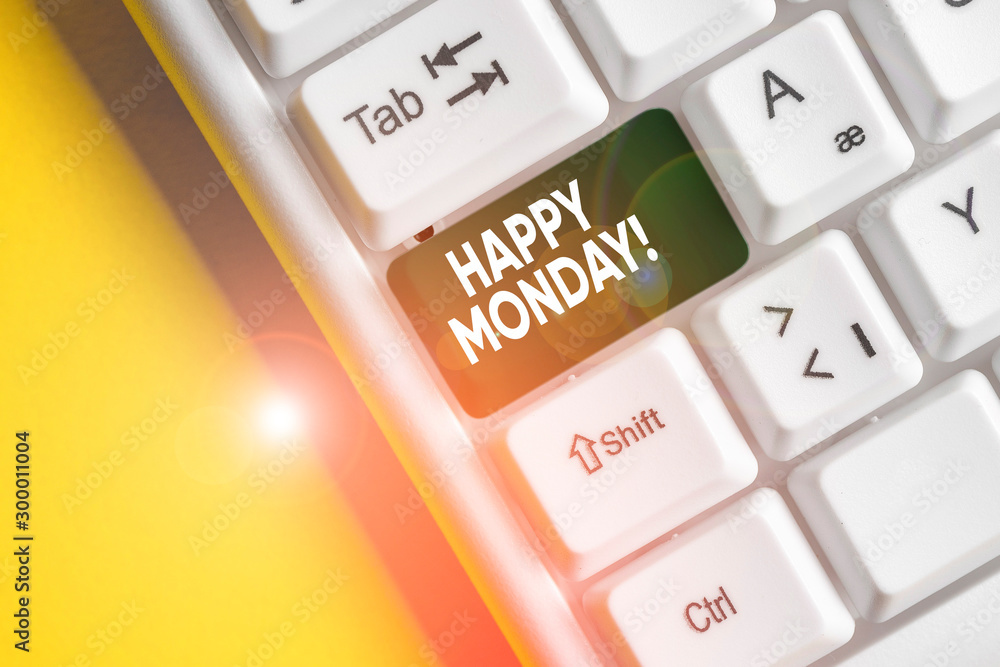 Conceptual hand writing showing Happy Monday. Concept meaning telling ...