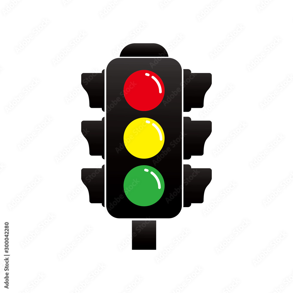 Traffic light vector illustration with simple flat design isolated on ...