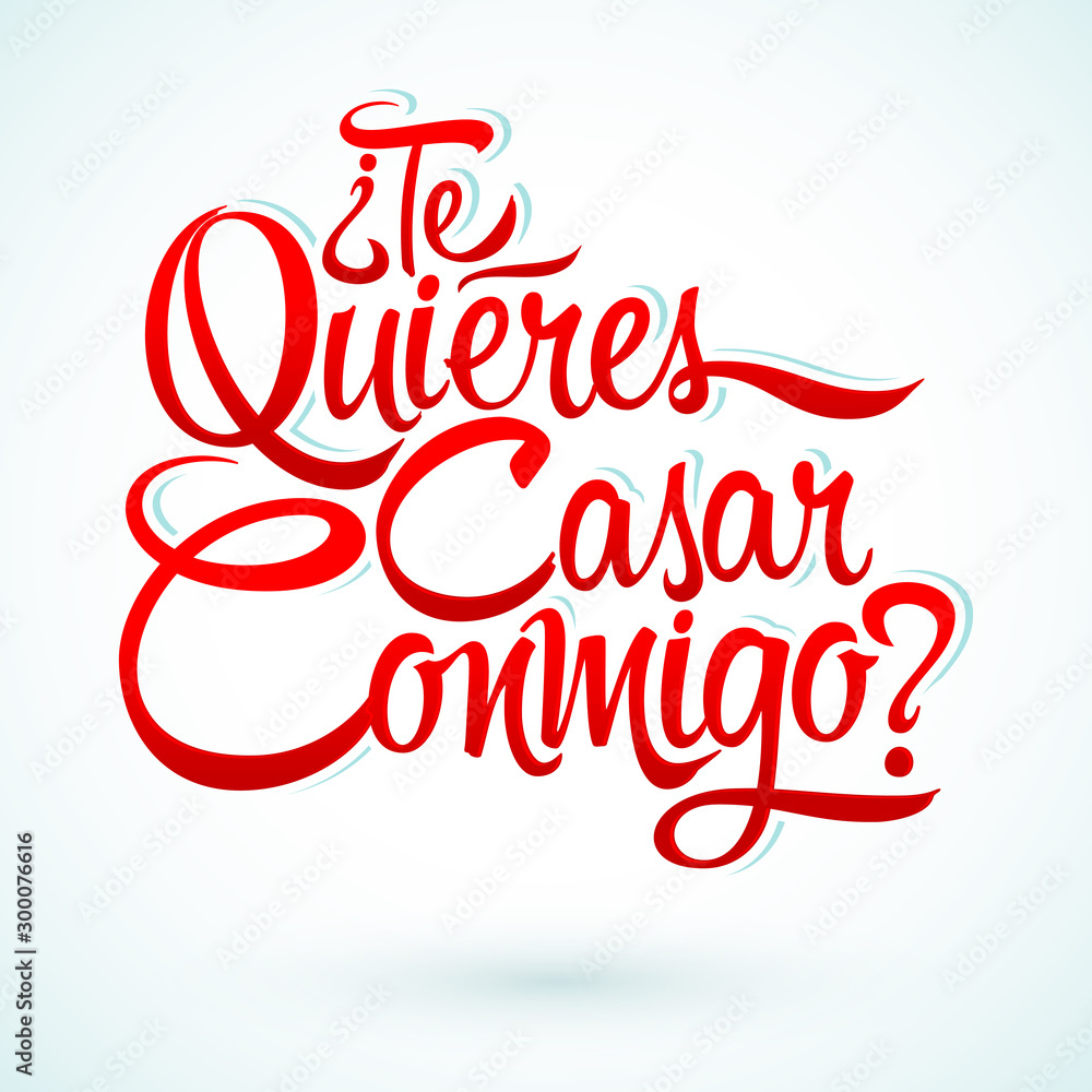 Te Quieres Casar Conmigo, Will you Marry me spanish text, vector ...
