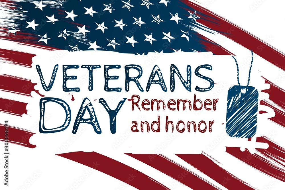 Usa flag handrawing background. Happy Veterans Day. November 11th ...