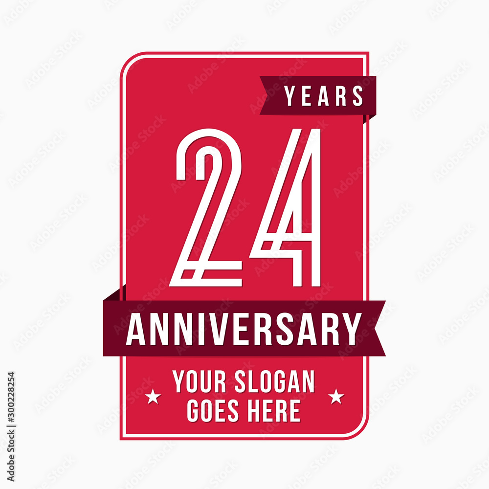 24 years anniversary design template. Twenty-four years celebration ...