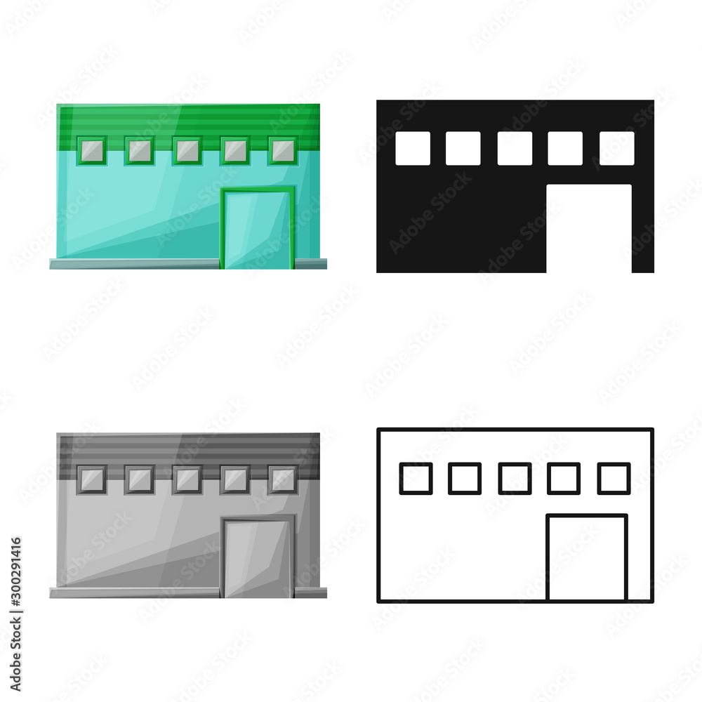 Vector design of hangar and storehouse symbol. Graphic of hangar and ...