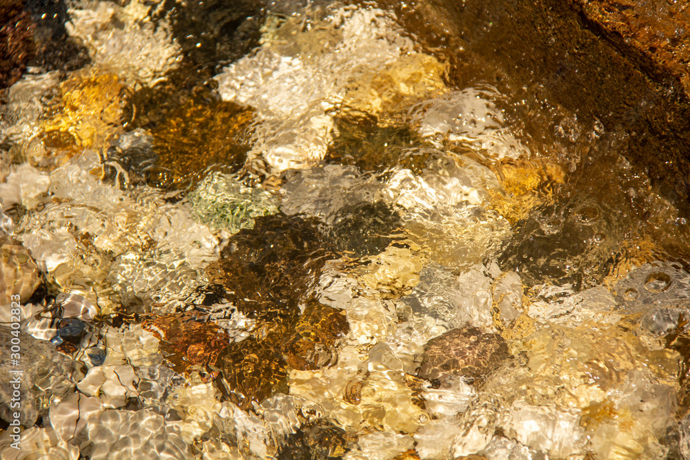 The water and stone background gives a feeling of heat reflecting the ...