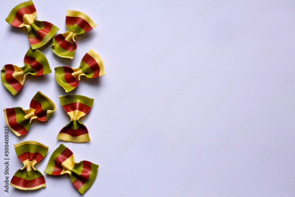 Colorful Pasta, Loop Noodles, Italian Pasta, Farfalle, confused in ...