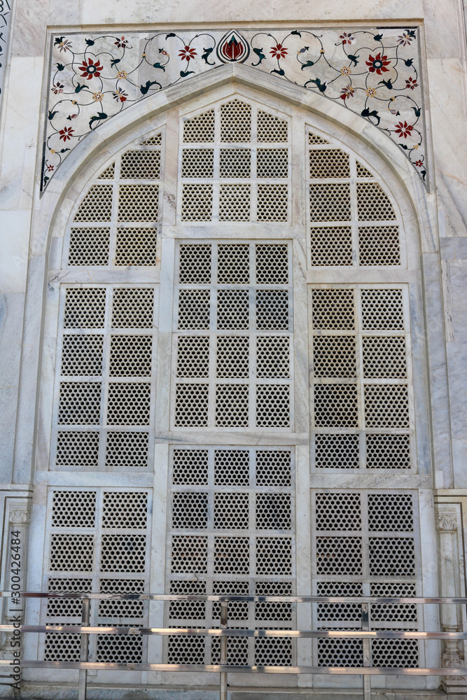 Beautifully designed marble arch window with details ornaments and ...
