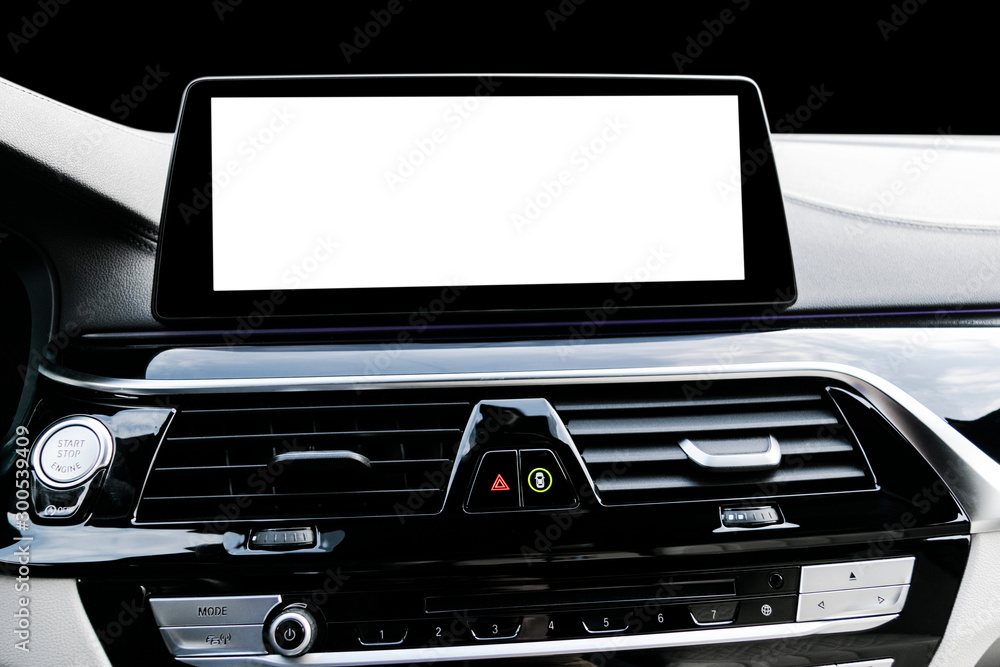 Monitor in car with isolated blank screen use for navigation maps and ...