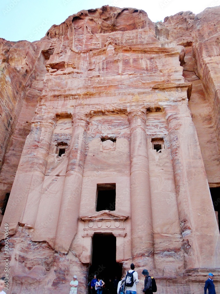 Royal Tomb in Petra in Jordan. Petra is an UNESCO World Heritage Site ...