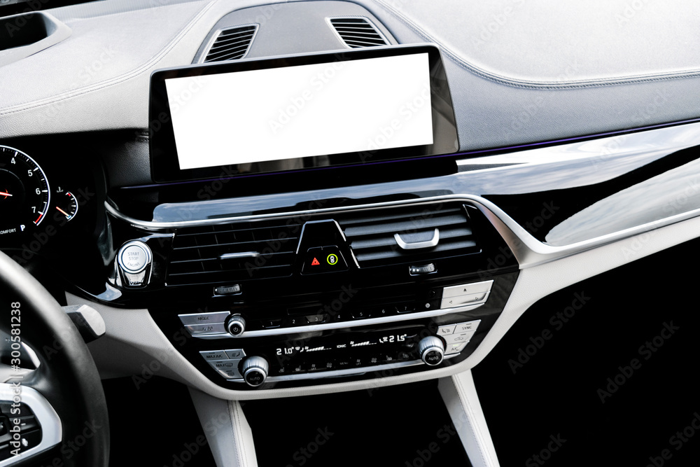 Monitor in car with isolated blank screen use for navigation maps and ...
