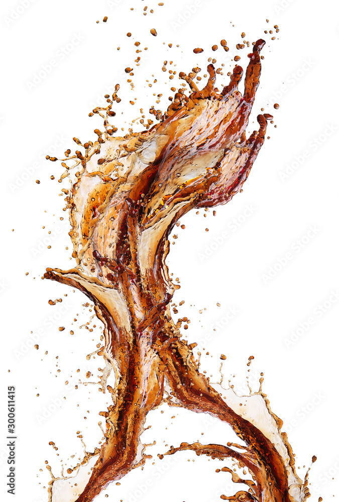 Cola splash with drops Stock Photo | Adobe Stock