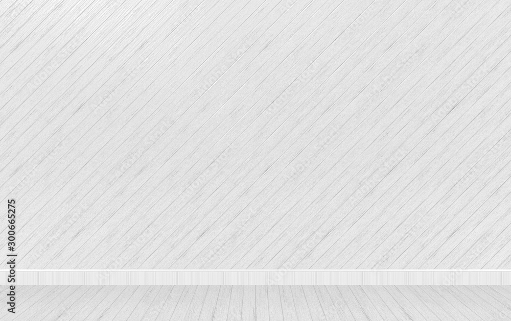 3d rendering. Empty diagonal wood panel gray wall floor background ...