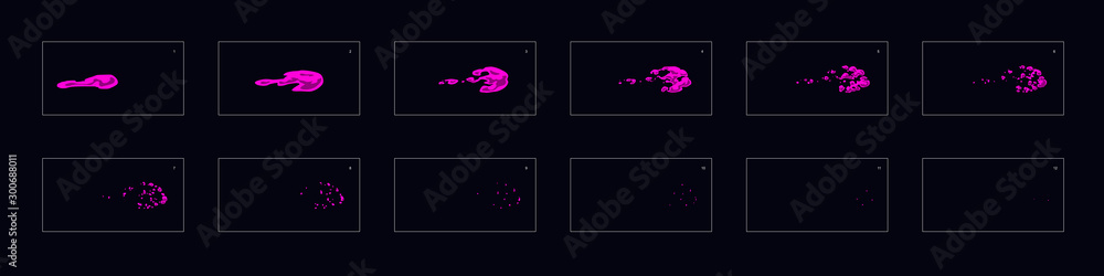 Sprite sheet of a poison Splash. poison splash effect frames for ...