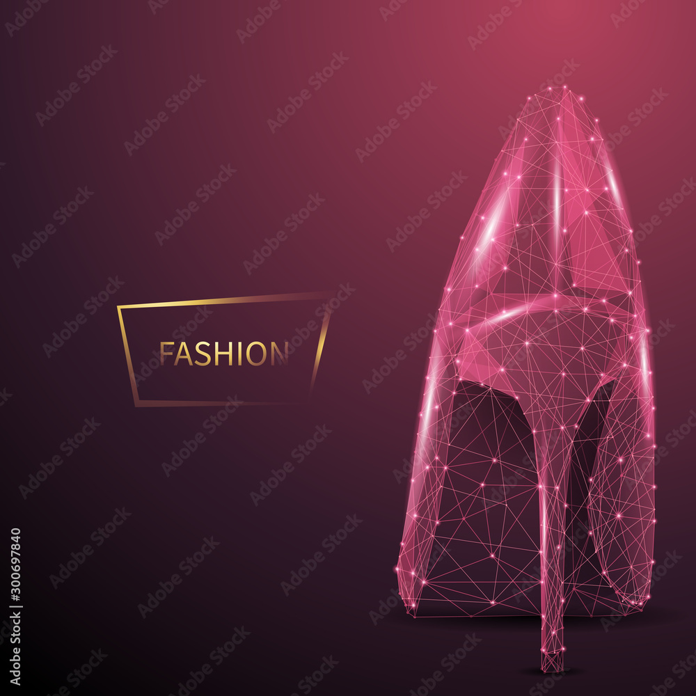 Vetor Fashion low poly wireframe vector banner template do Stock ...