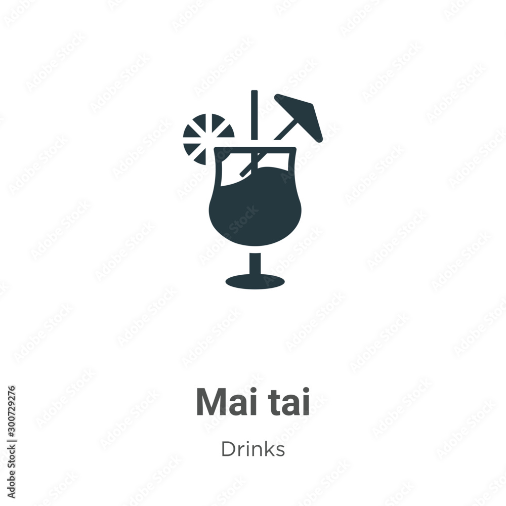 Mai tai vector icon on white background. Flat vector mai tai icon ...