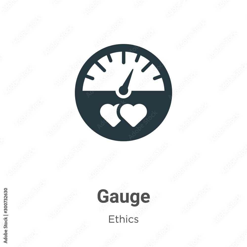 Gauge vector icon on white background. Flat vector gauge icon symbol ...