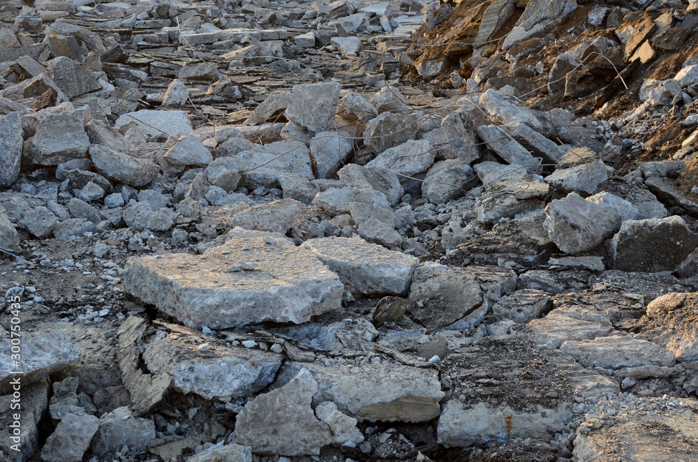 Recycling and reuse crushed concrete rubble, asphalt, building material ...