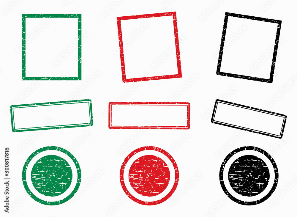 Vector de Stock Blank stamp frame template. Empty seal, insignias ...