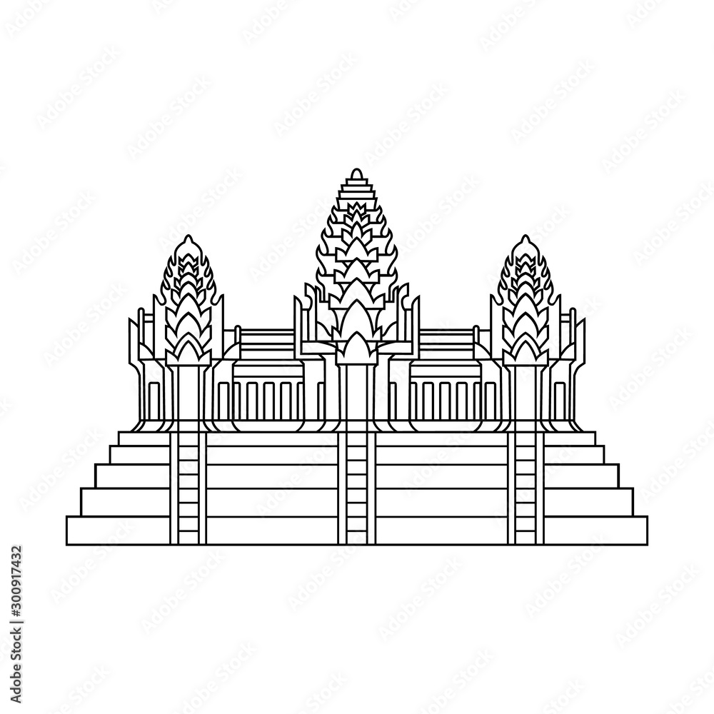 Element of the flag of Cambodia. Angkor Wat. Abstract concept, icon ...