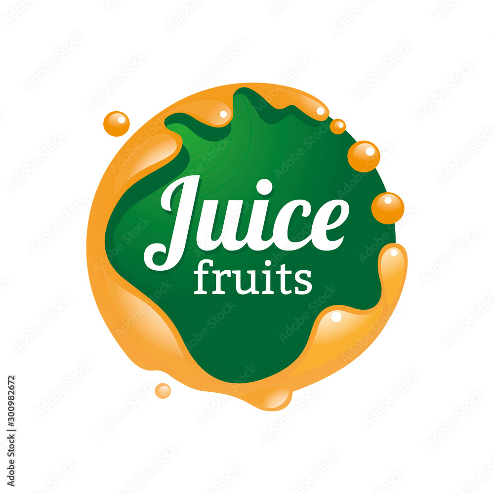 Juice logo design concept. Fruit and juice icon theme. Unique symbol of ...