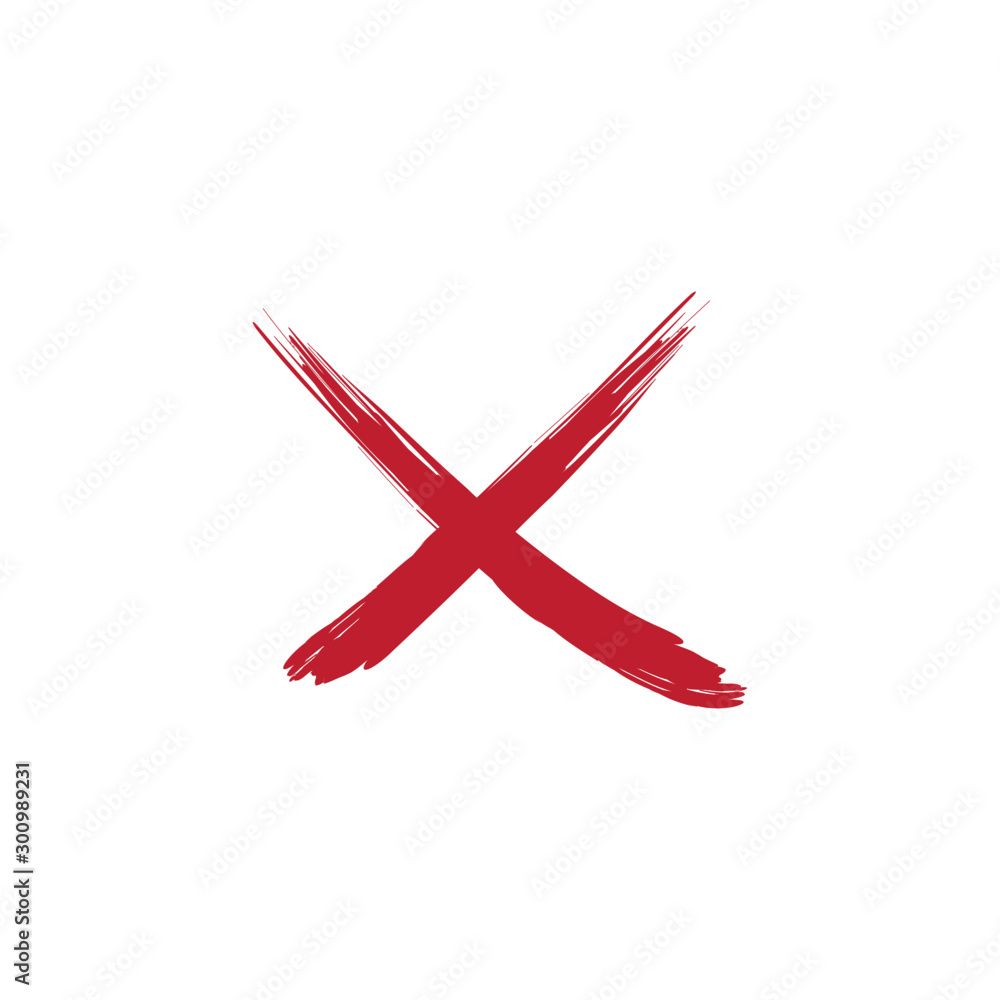 X red mark cross sign icon isolated on white background. Vector ...