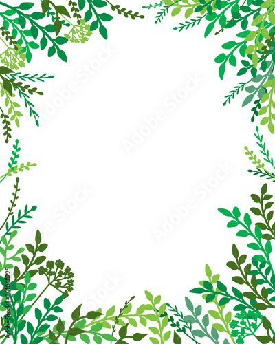 Earth Day banner with spring green leaves, branches. Wedding floral ...