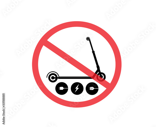 No Electric Scooter or E-Scooter allowed, accident prevention signs ...