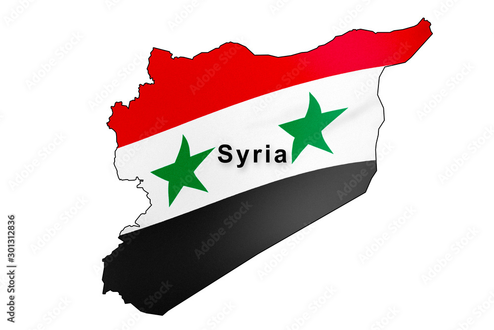 Stock-Illustration „Syria country map isolated on white background. Top down view of Syrian arab ...