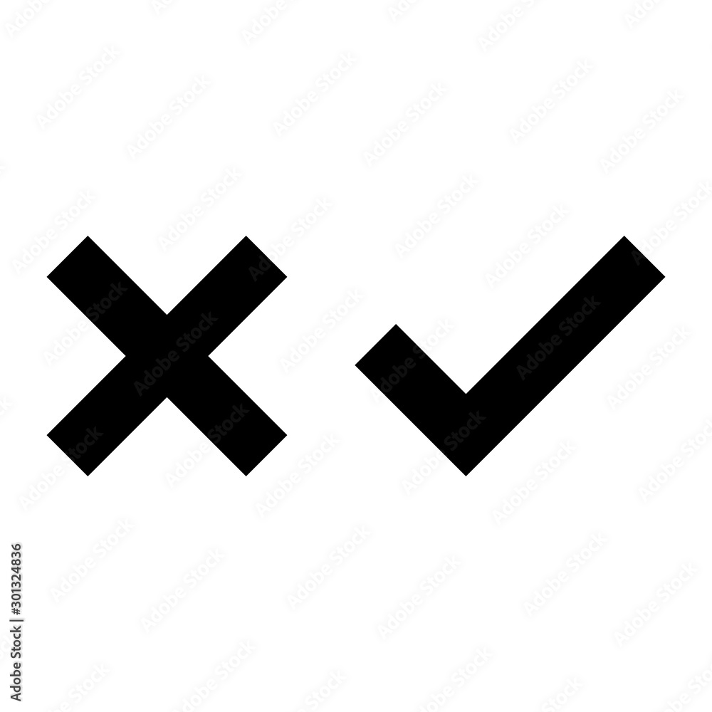 check list and cross mark icon vector 素材庫向量圖 | Adobe Stock