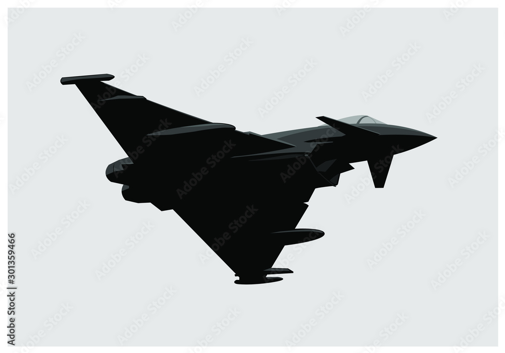 Eurofighter Typhoon. Fighter jet in the sky. vector image for ...