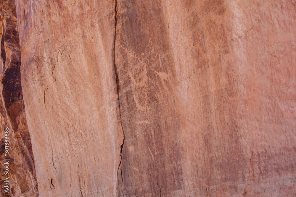 Detail of a part of the petroglyphs incised by the Fremont People in ...