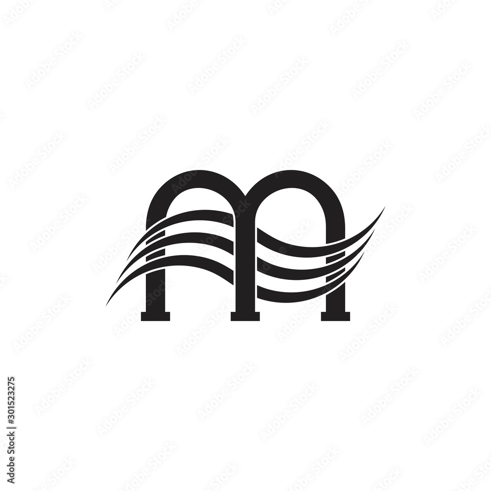 letter m curves wavy design logo vector Stock Vector | Adobe Stock
