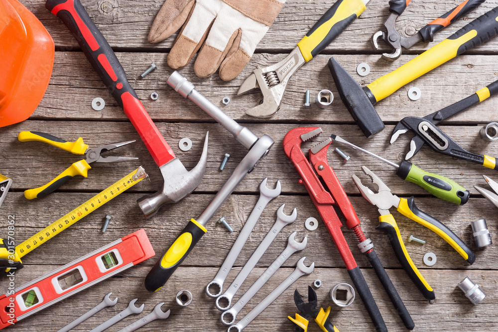Set of hand tools Stock Photo | Adobe Stock