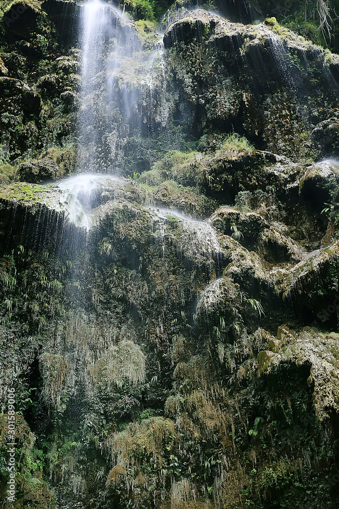 ungle waterfall philippines / river falls from rocks, waterfall on ...