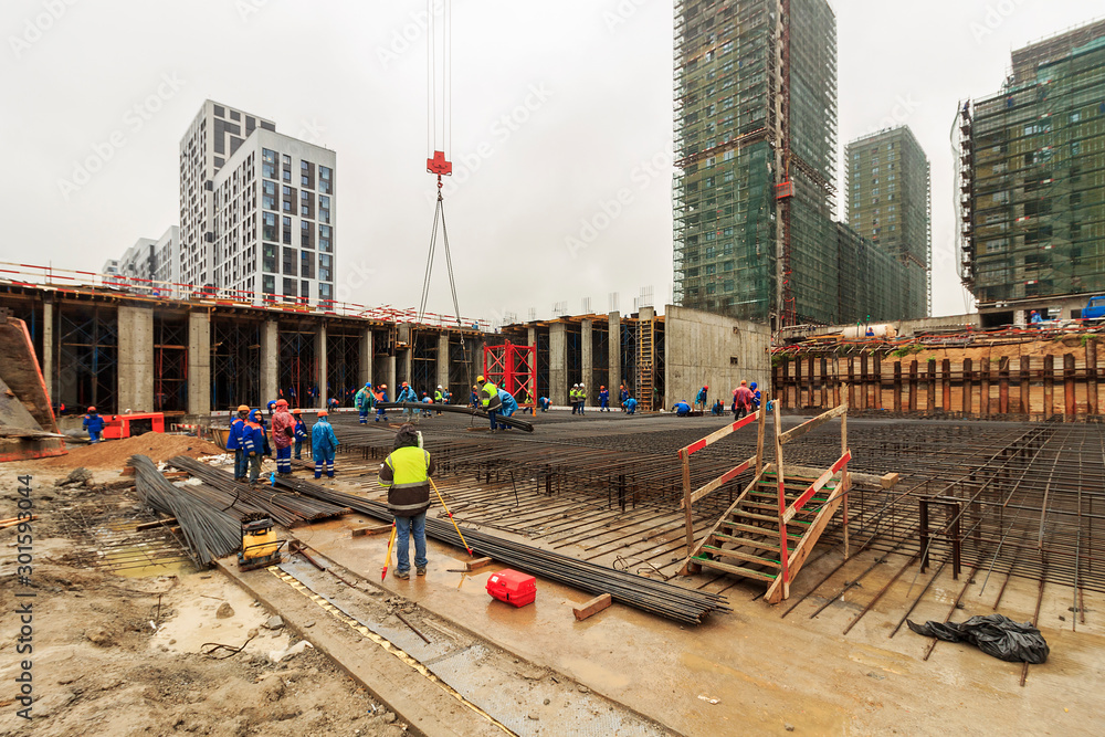 fill base plate. pit formation of grillage is completed. Forms formwork ...