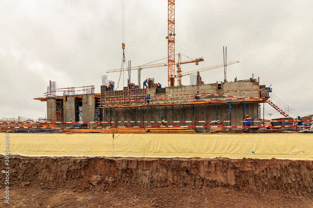 fill base plate. pit formation of grillage is completed. Forms formwork ...