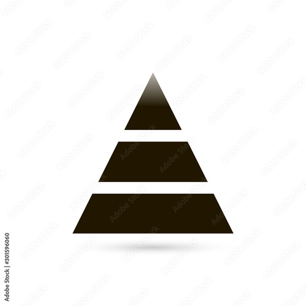 Pyramid Chart. Flat Vector Icon illustration. Simple black symbol on ...