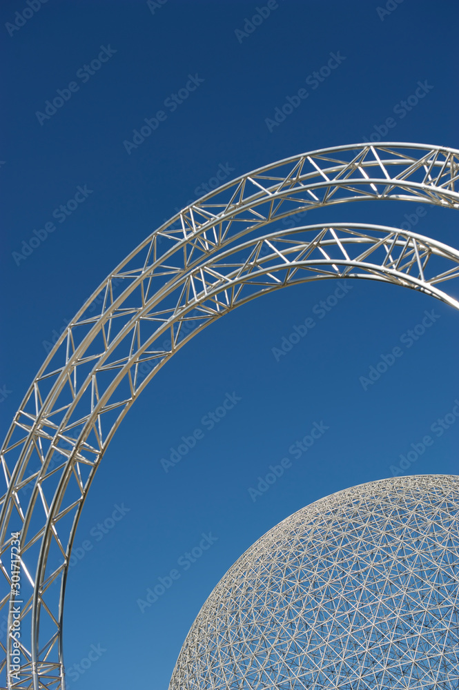 MONTREAL - SEPTEMBER 17, 2011: A steel arch marks the entrance to the ...