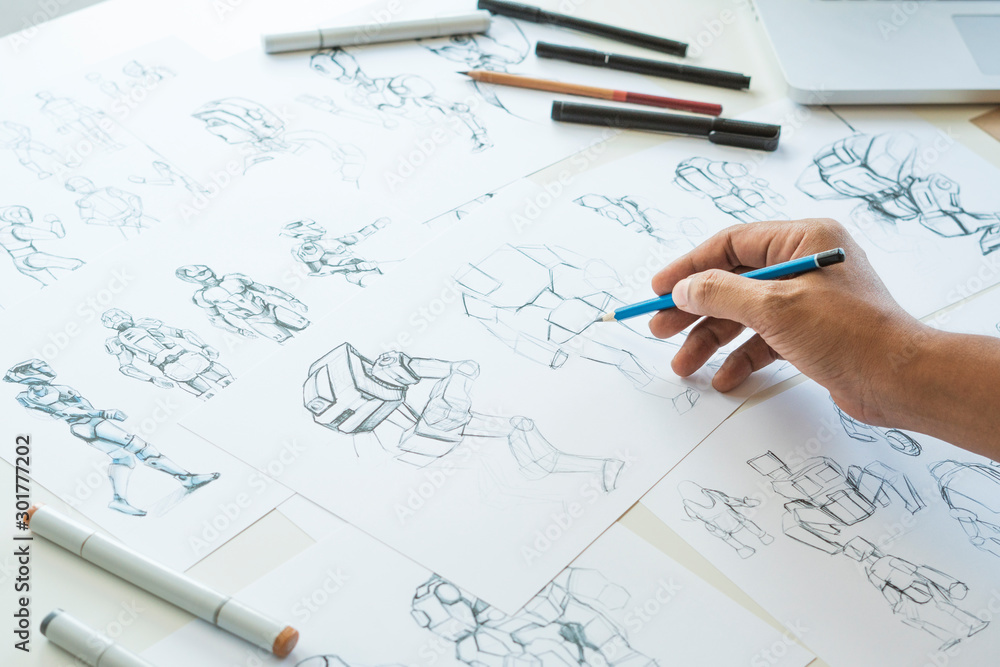 Animator designer Development designing drawing sketching development ...