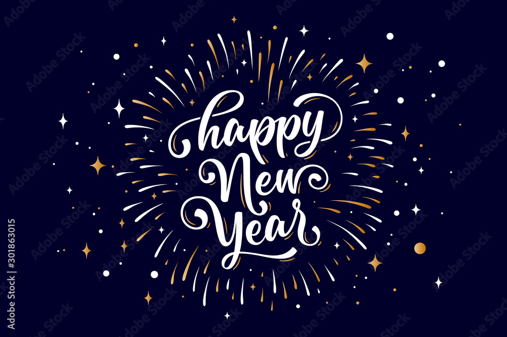 Happy New Year. Lettering text for Happy New Year Stock Vector | Adobe ...