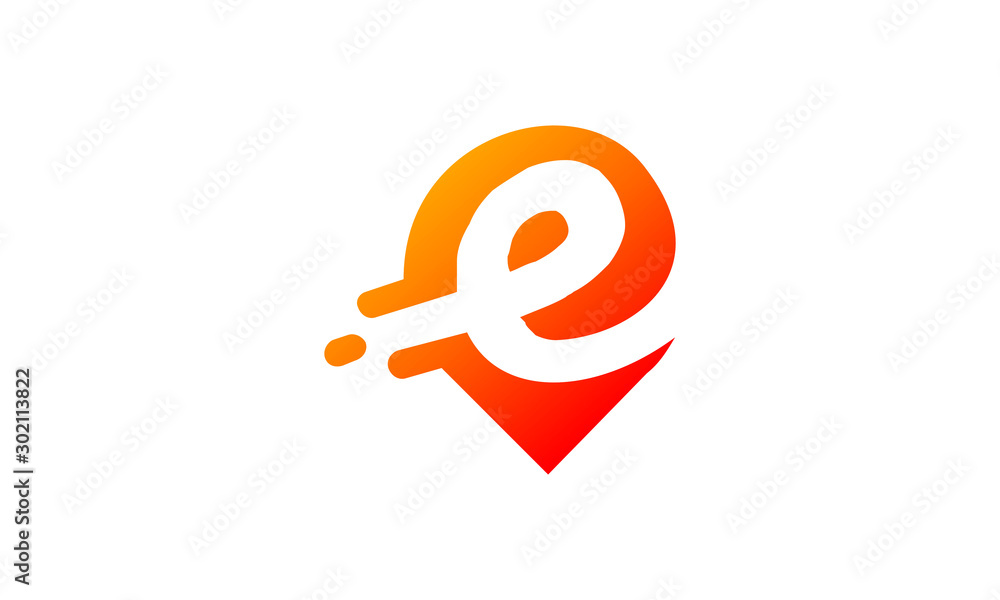 logo letter E location vector Stock Vector | Adobe Stock