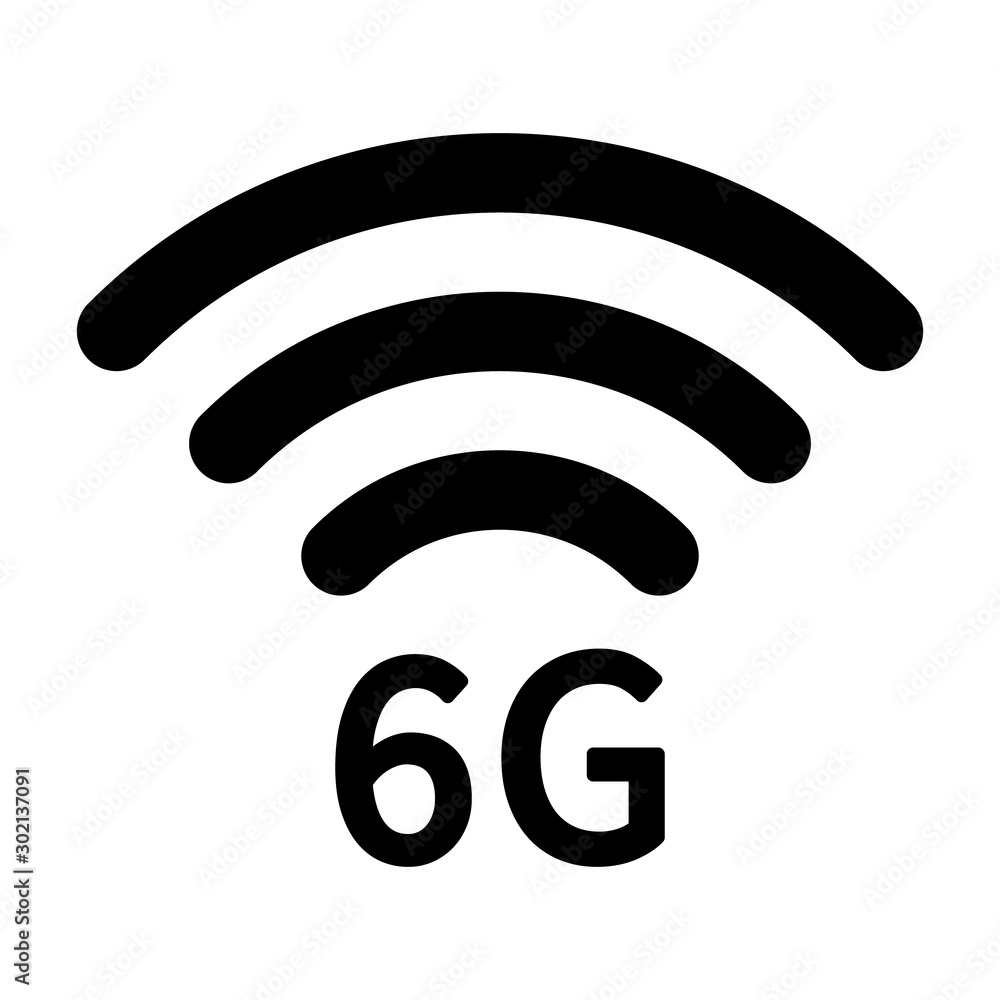 6G 6th generation mobile network wireless speed flat vector icon for ...