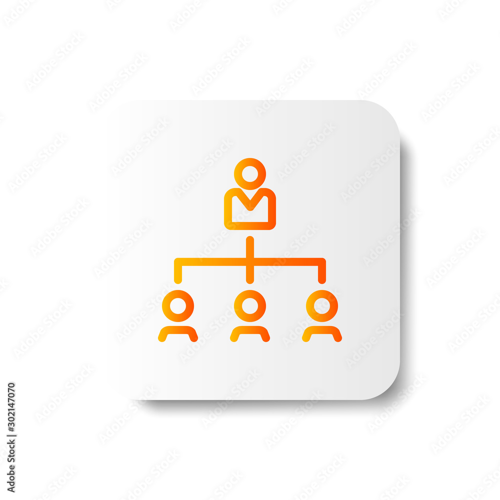 Gradient organization hierarchy chart line / outline icon Stock Vector ...