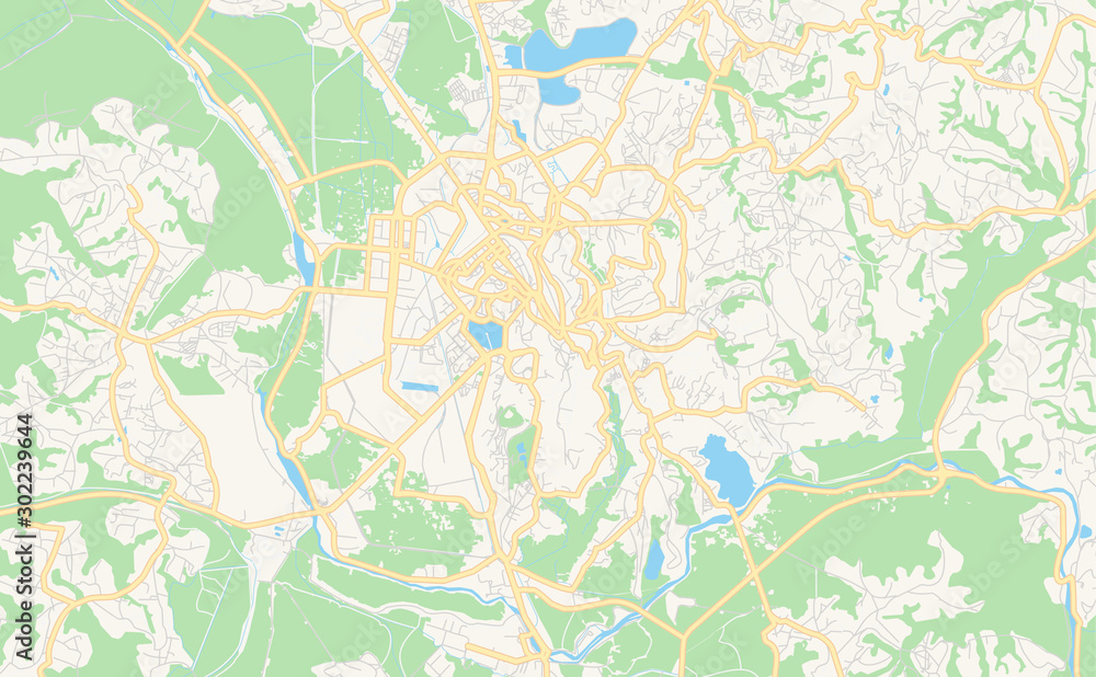 Printable street map of Antananarivo, Madagascar Stock Vector | Adobe Stock