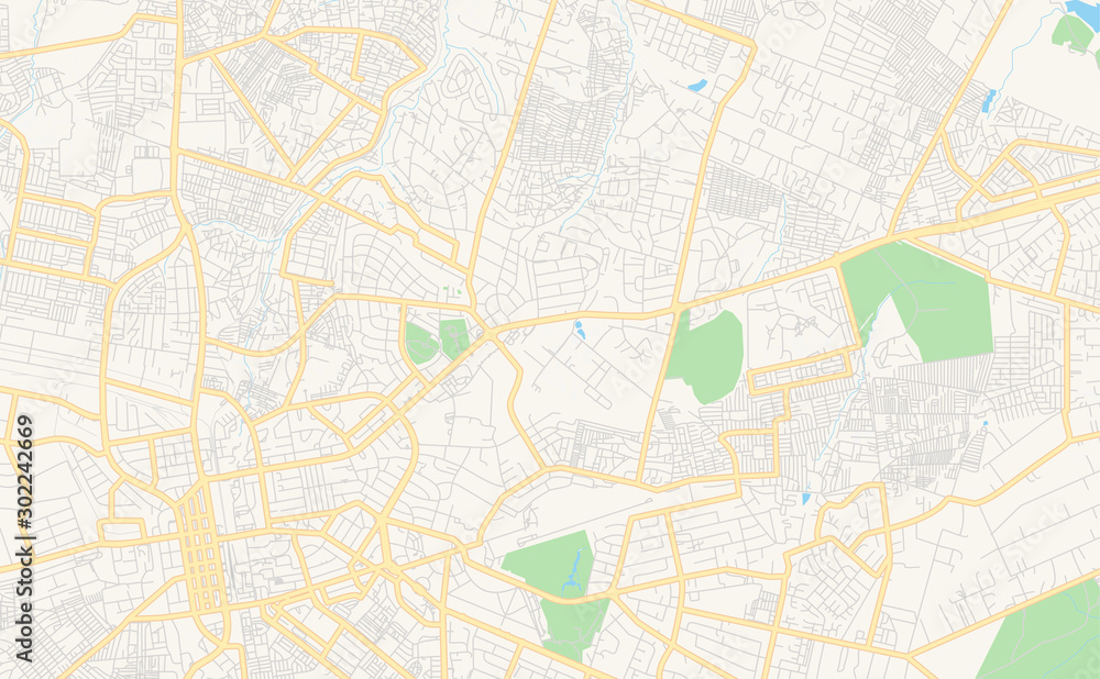 Printable street map of Lusaka, Zambia Stock Vector | Adobe Stock