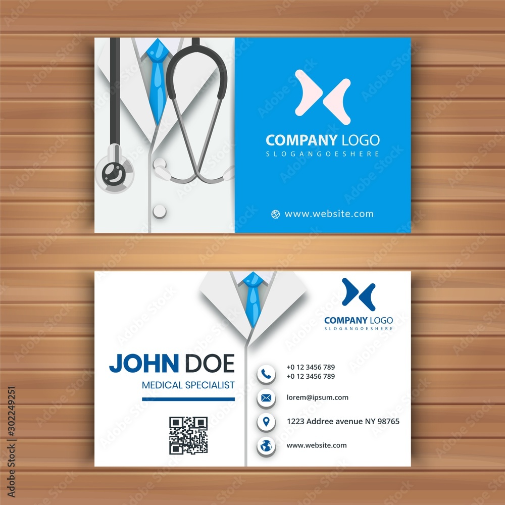 Doctor business card idea. Medic Person Business Card Template. Modern Health Consultant Name ...