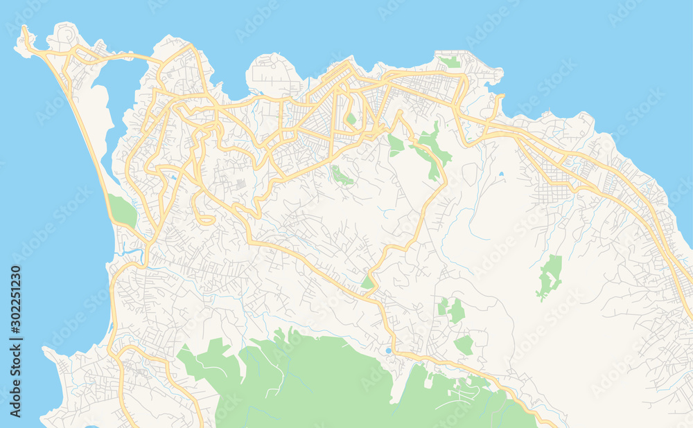 Printable street map of Freetown, Sierra Leone Stock Vector | Adobe Stock