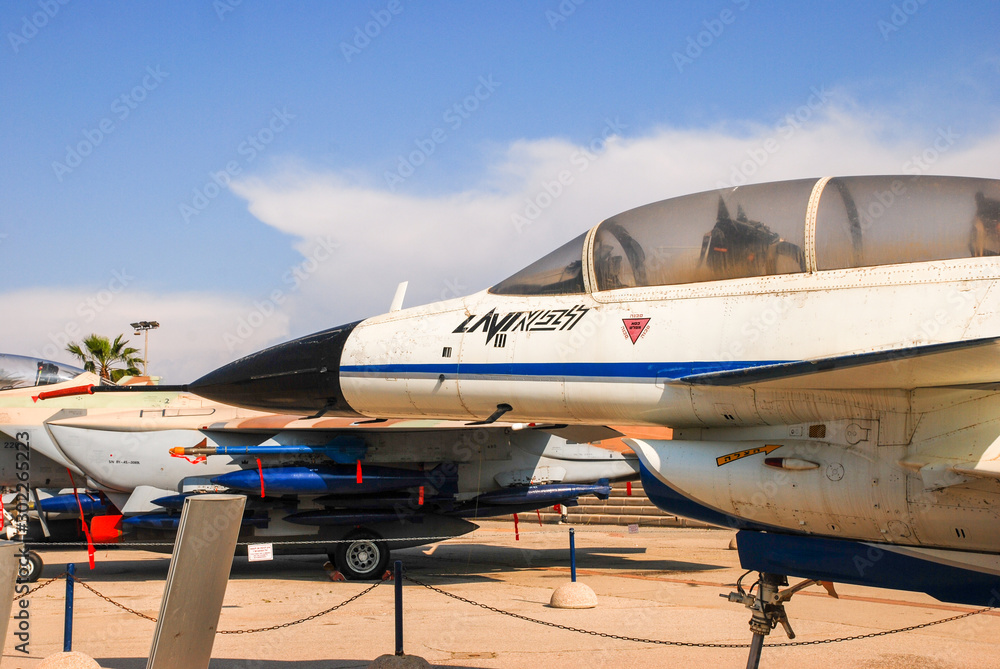 Foto de Stock Cockpit of IAI Lavi prototype fighter jet displayed at ...