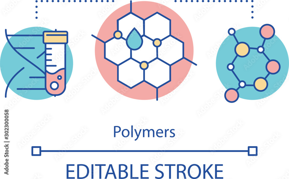 Image vectorielle Stock Polymers concept icon. Biomimetic materials ...