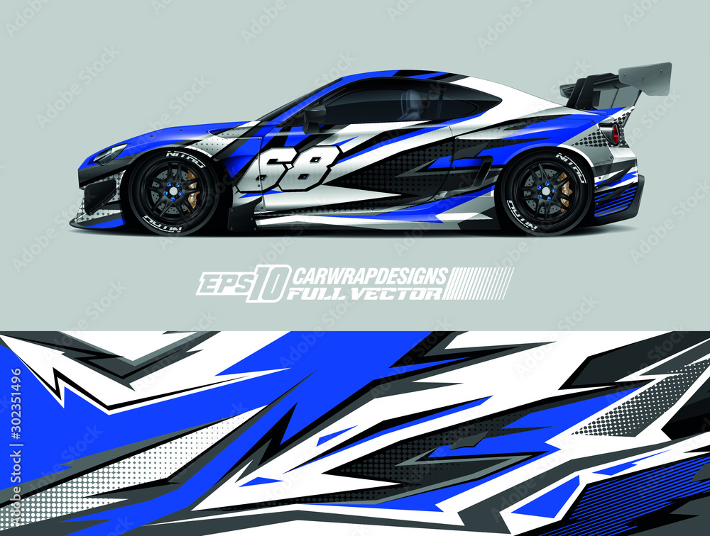 Car wrap decal designs. Abstract racing and sport background for racing ...